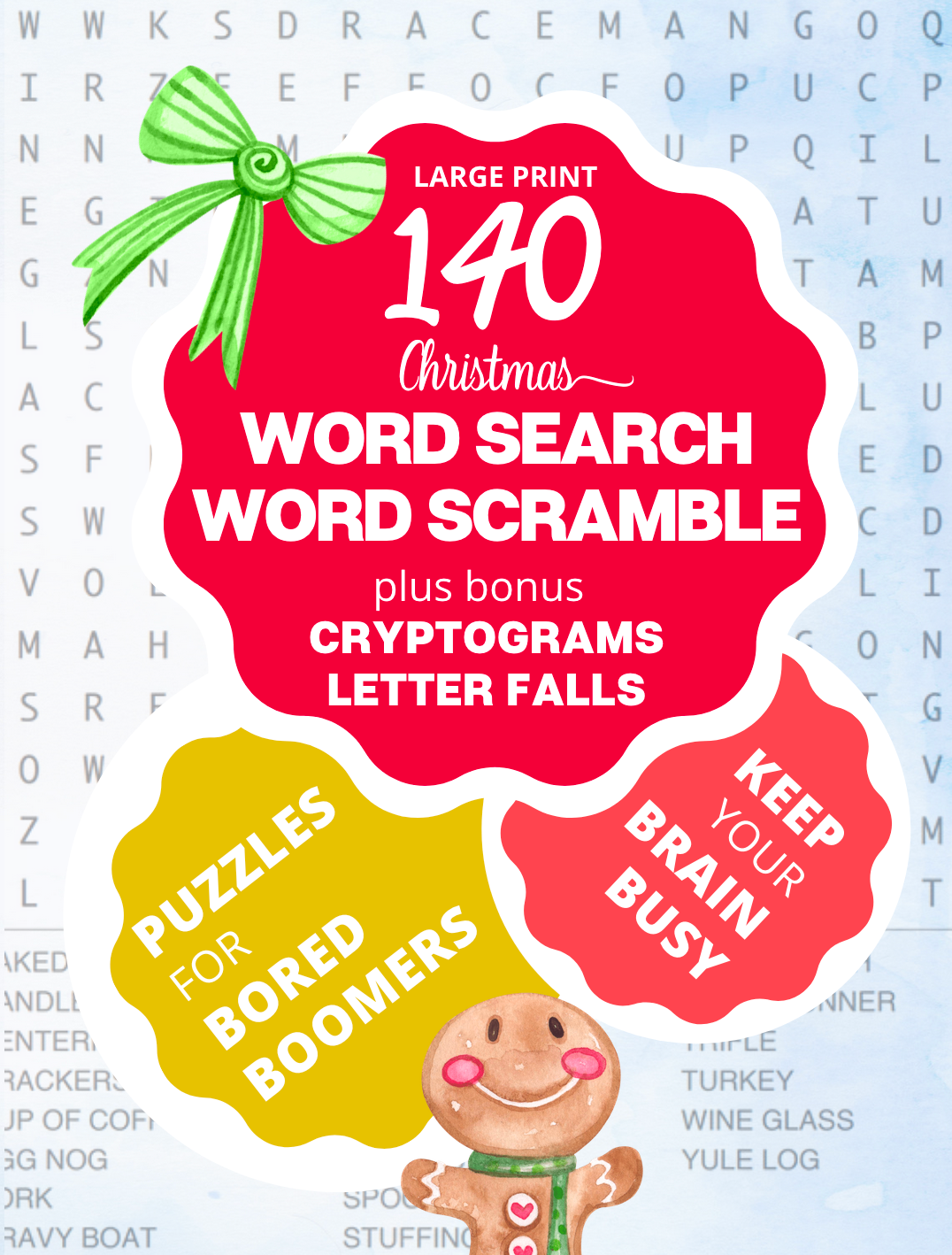 Bored Boomers 140 Christmas Large Print Puzzles - Bored Boomers