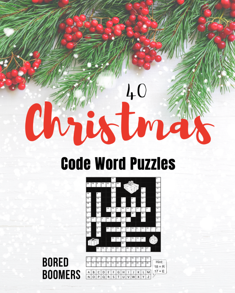 40 Christmas Code Word Puzzles - Bored Boomers